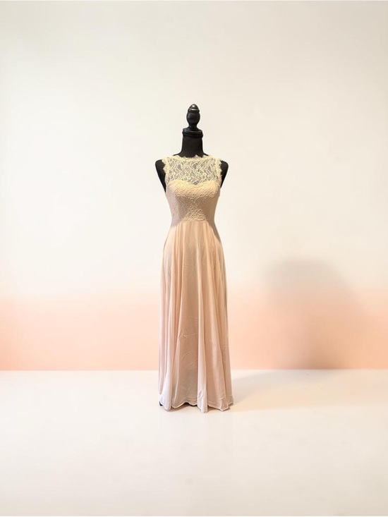 Lulus | Dresses | Lulus Divine Evening Blush Pink Lace Chiffon Maxi ...